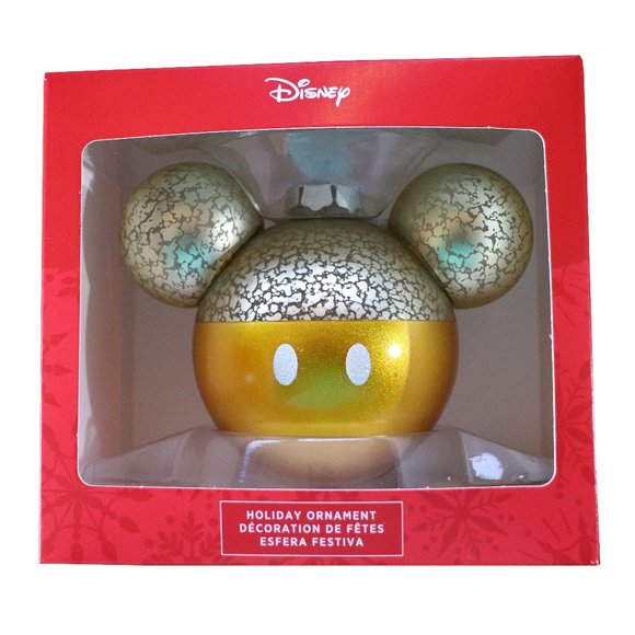 Disney | Holiday | Hallmark Disney Mickey Mouse Icon Glass Ornament Nib ...